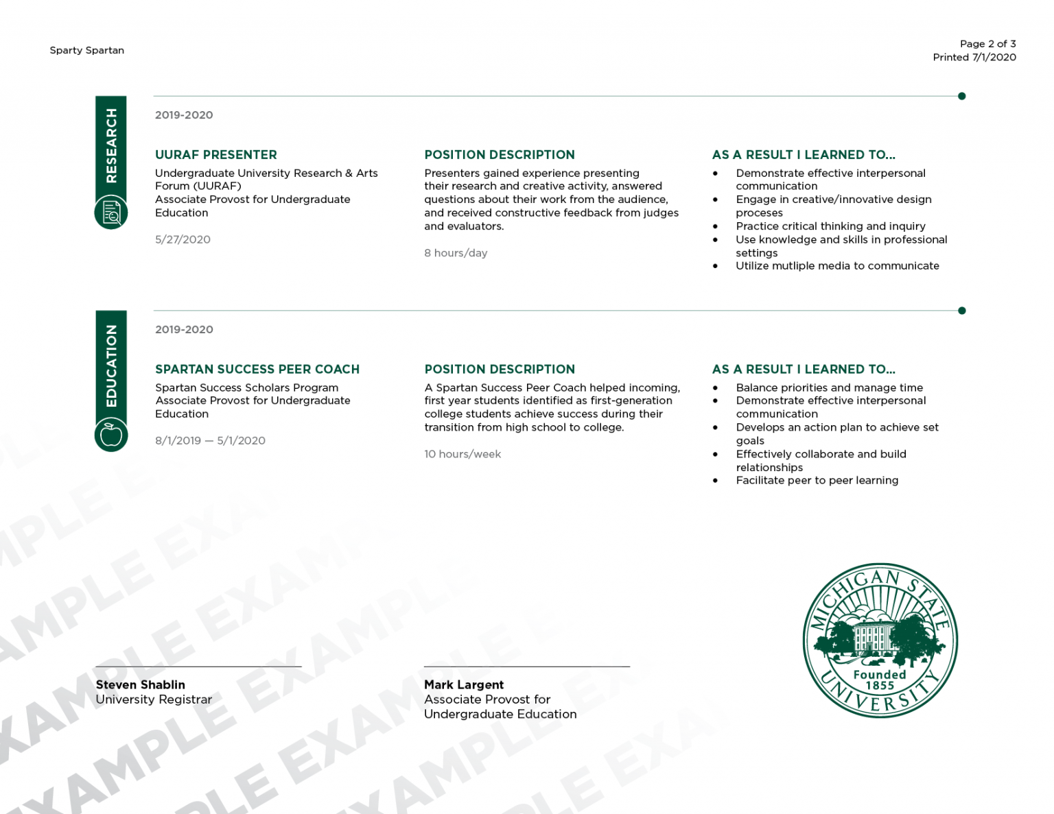 Spartan Experience Record 101 – Spartan Experience Record